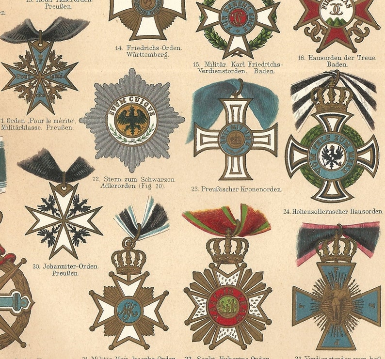 1902 German Orders of Merit Medals Decorations Original Antique ...