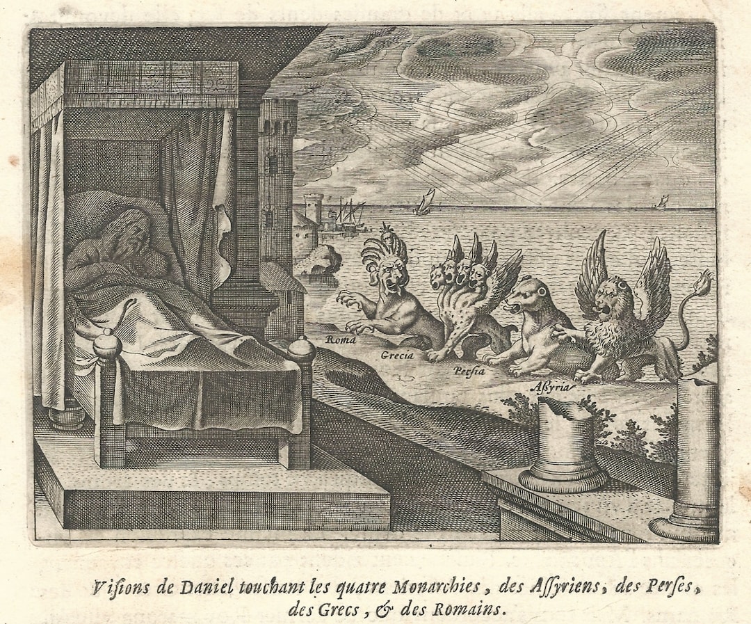 1674 Bible the Vision of Daniel Book of Daniel Original Copper ...