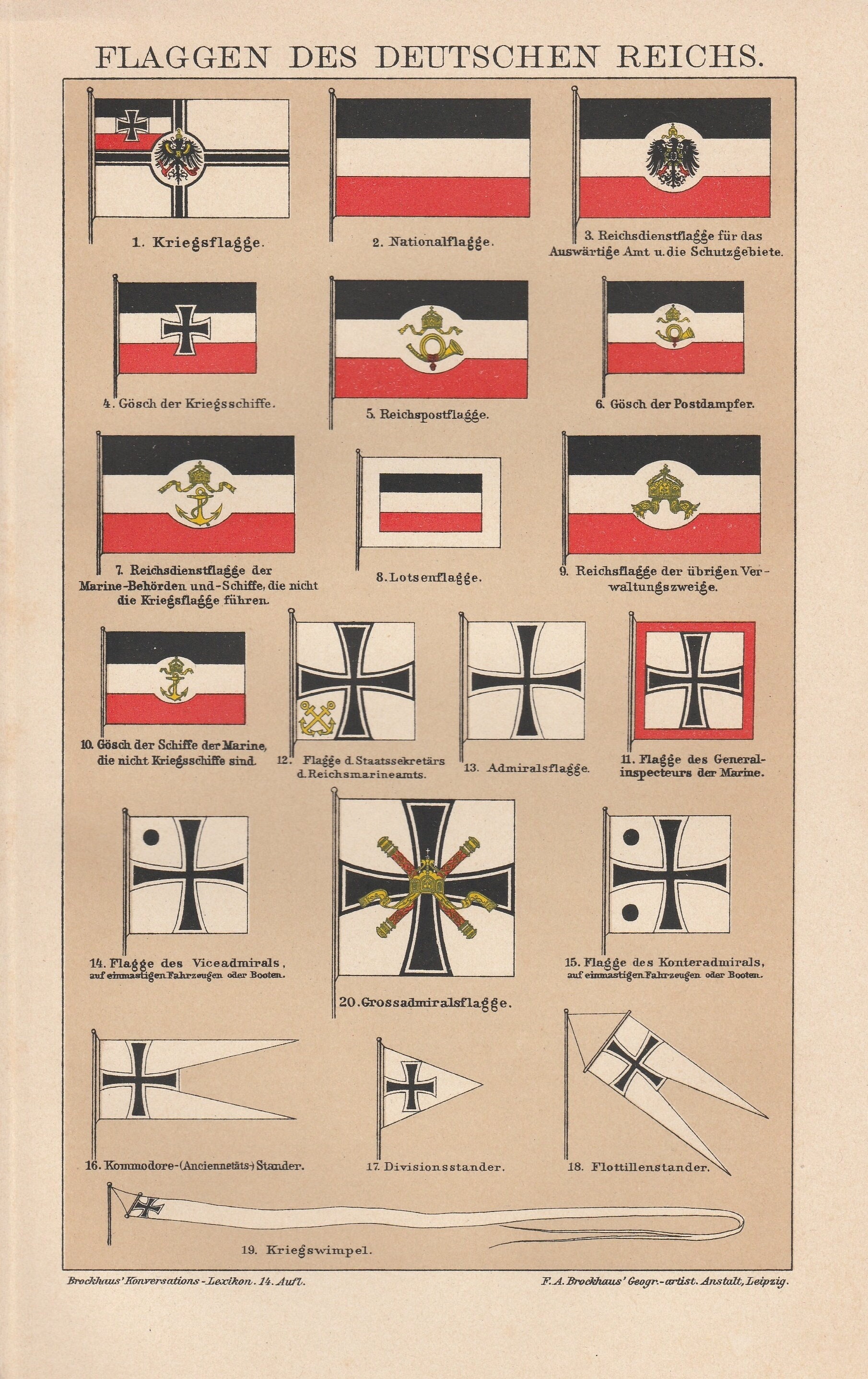1894 Flags of the German Empire Germany Imperial Flags - Etsy