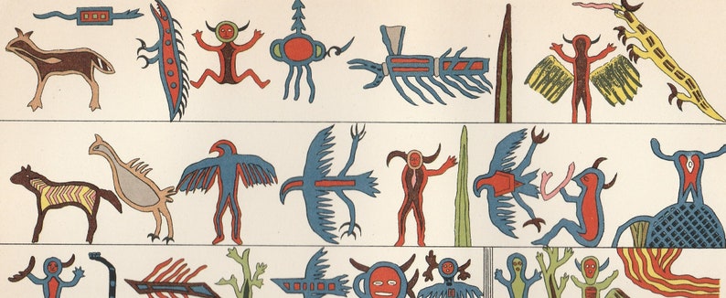 1902 Pictorial Writing of the Ojibwe Indians wabeno Songs Original ...