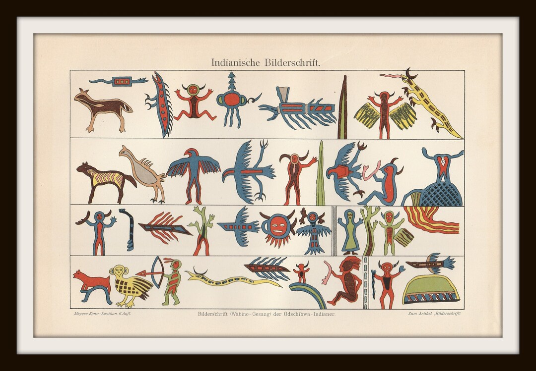 1902 Pictorial Writing of the Ojibwe Indians wabeno Songs Original ...