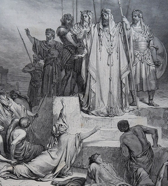 1883 Bible the Famine in Samaria Old Testament Gustave - Etsy