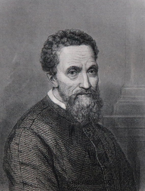 1875 Michelangelo Italian Artist Italy Art - Etsy