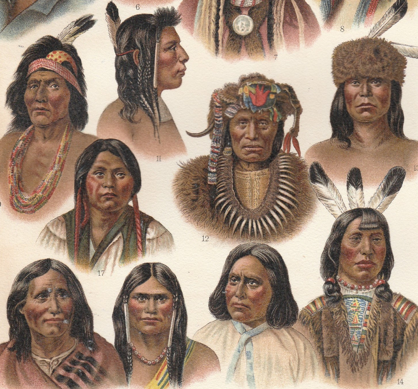 1902 Native American Indians Ojibwe Apache Mandan Pawnee Dakota Eskimo ...