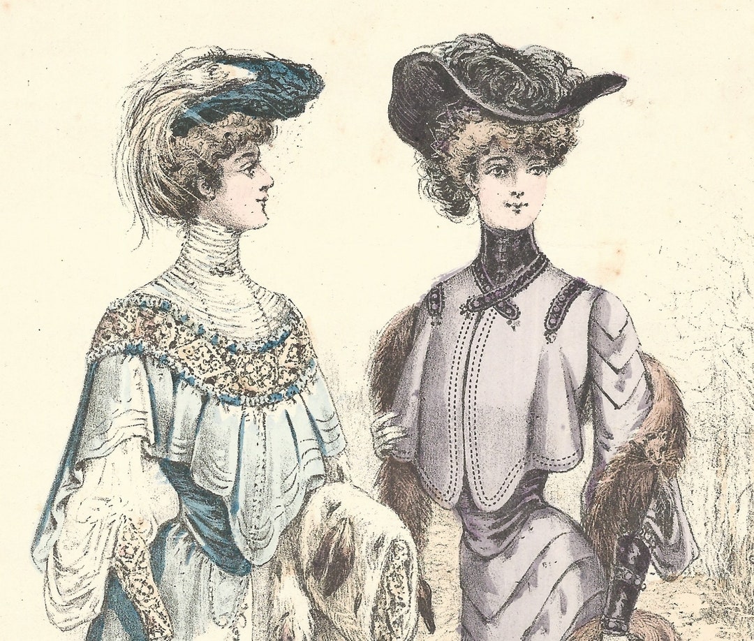 1903 French Fashion in the Early 1900s Paris France Original Lithograph ...