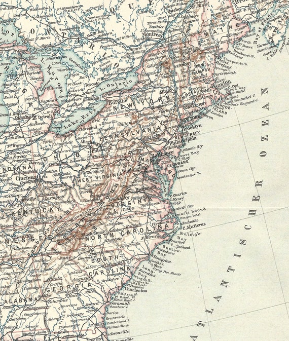 1885 Map Usa
