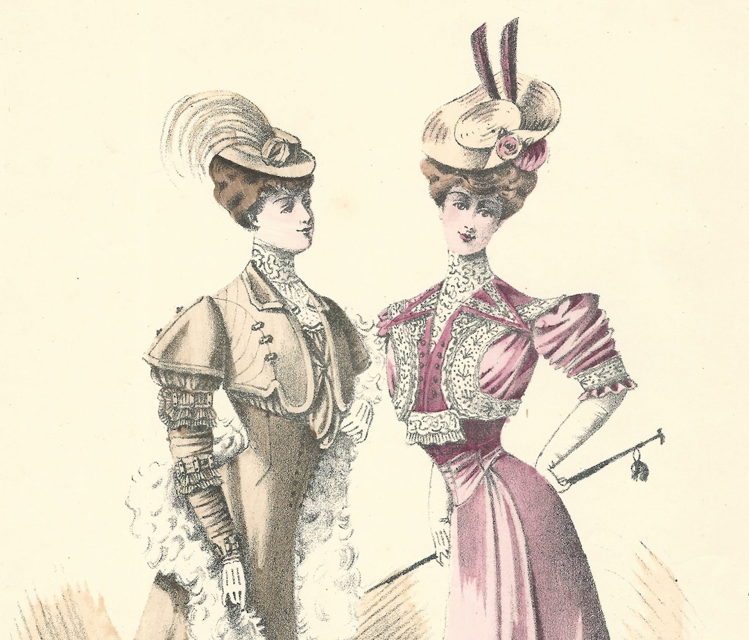 1906 French Fashion in the Early 1900s Paris France Original Lithograph ...