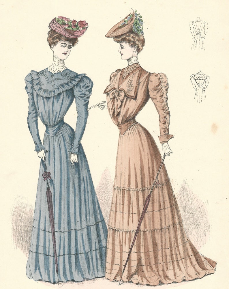 1905 French Fashion in the Early 1900s Paris France Original Lithograph ...