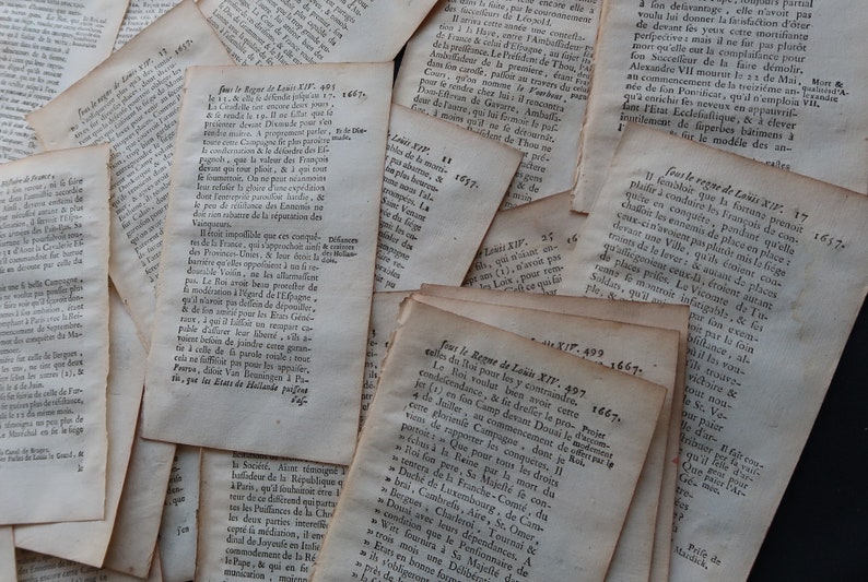 1700s Antique Paper From the 18th-century Antique Book Pages - Etsy