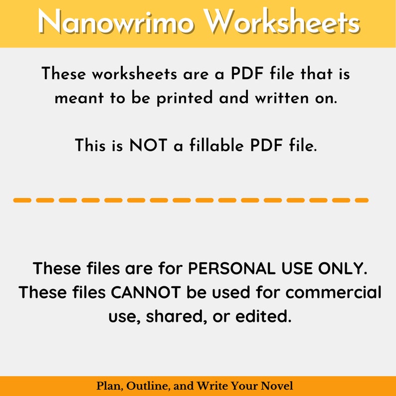 Nanowrimo 30 Day Novel Worksheets Writing Planner Novel - Etsy