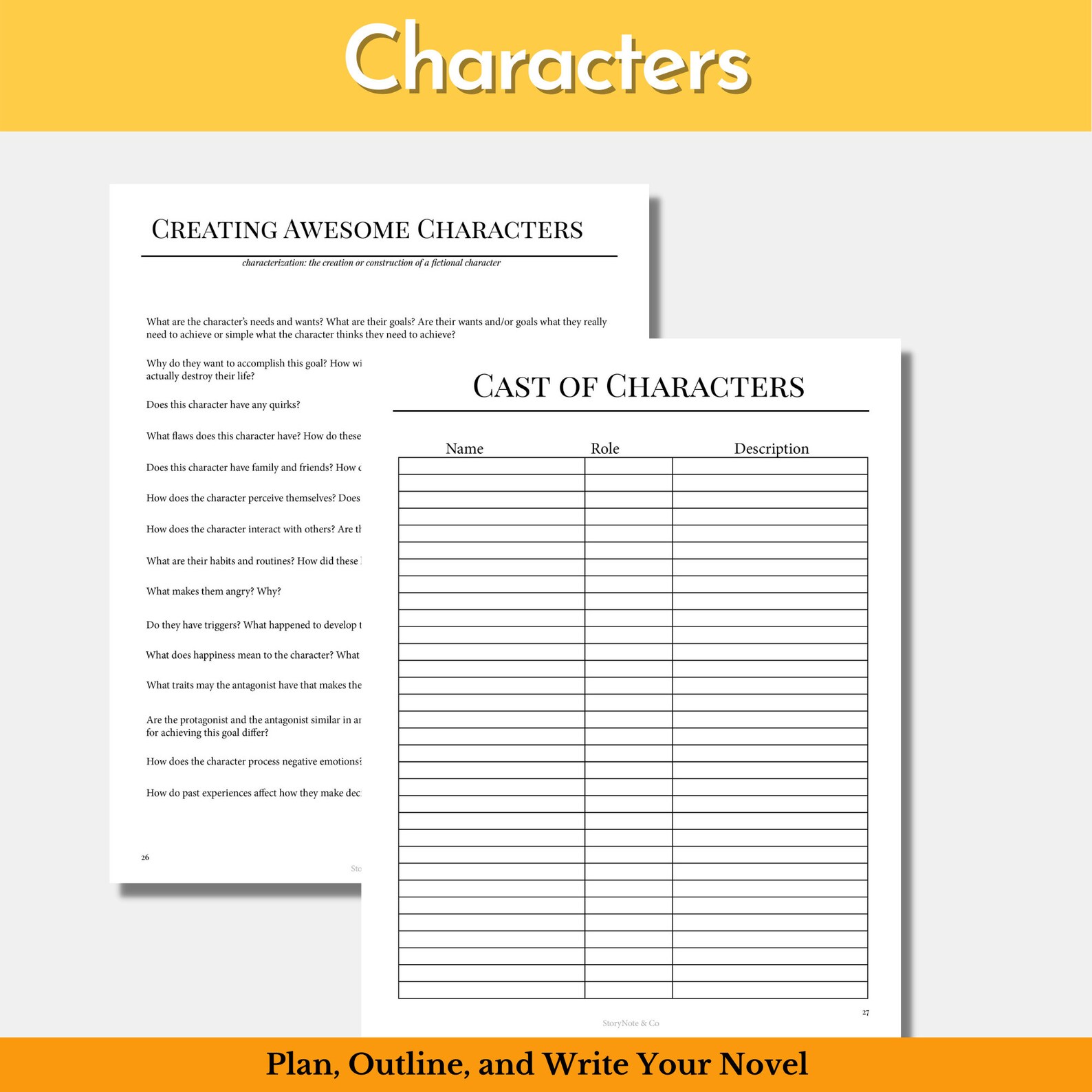 Nanowrimo Novel Planner: 30-day Writing Worksheets (PDF) - Etsy