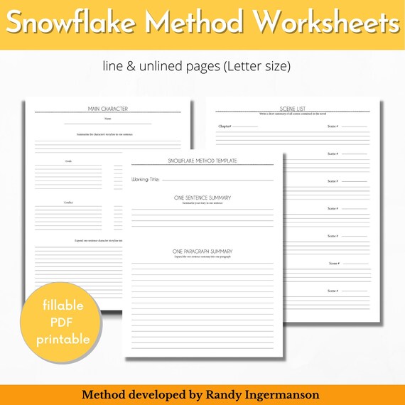Snowflake Method Novel Worksheets Novel Worksheets Novel - Etsy