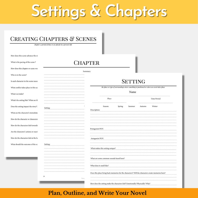 Nanowrimo 30 Day Novel Worksheets Writing Planner Novel - Etsy