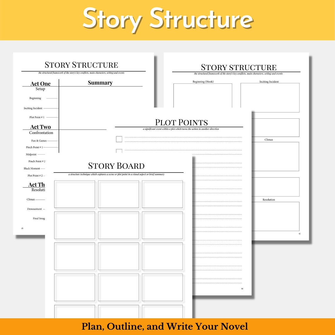 Nanowrimo 30 Day Novel Worksheets Writing Planner Novel - Etsy