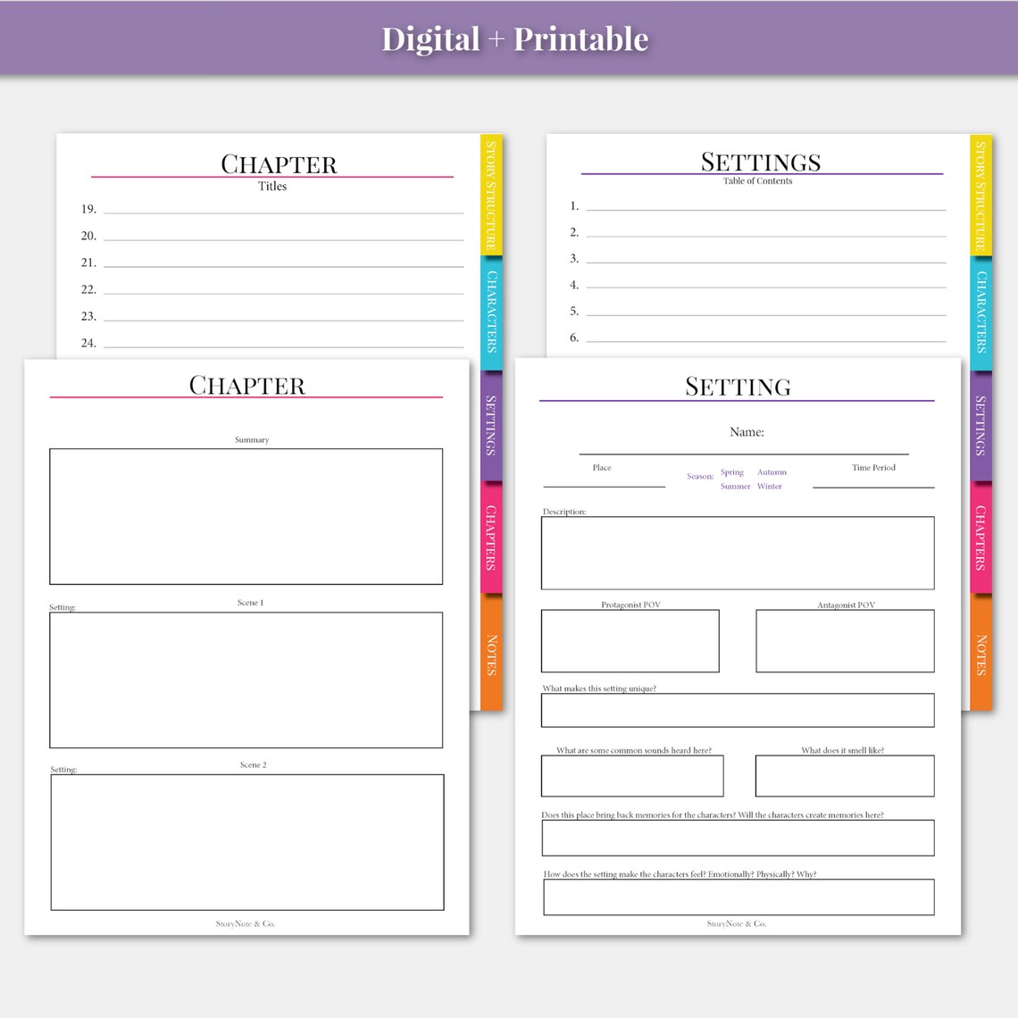 Novel Writing Worksheets digital and Printable Bundle - Etsy