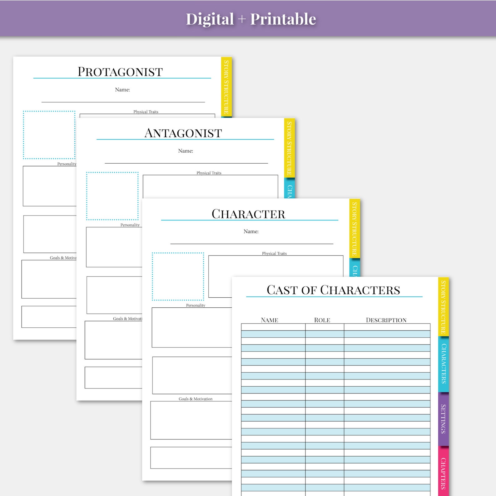 Novel Writing Worksheets (digital and Printable Bundle) - Etsy UK