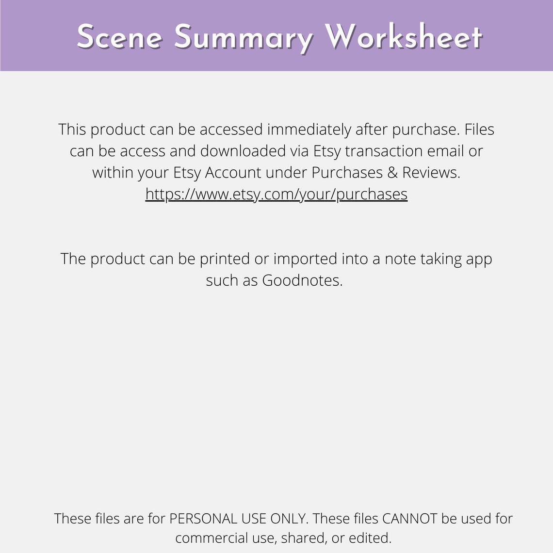 Novel Scene Planning Worksheet: Printable Scene Outline (PDF) - Etsy
