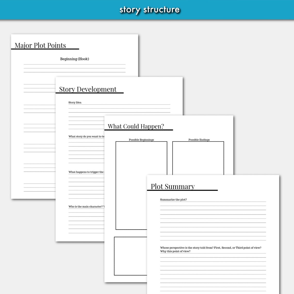 Nanowrimo 30 Day Novel Worksheets Writing Planner Novel | Etsy