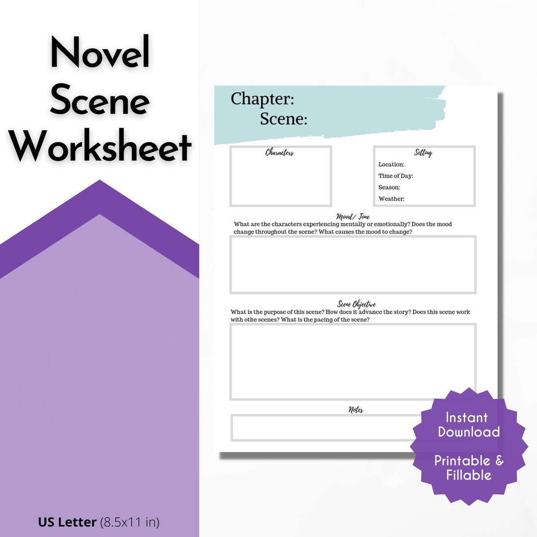 Novel Scene Planning Worksheet: Printable Novel Planner (PDF) - Etsy
