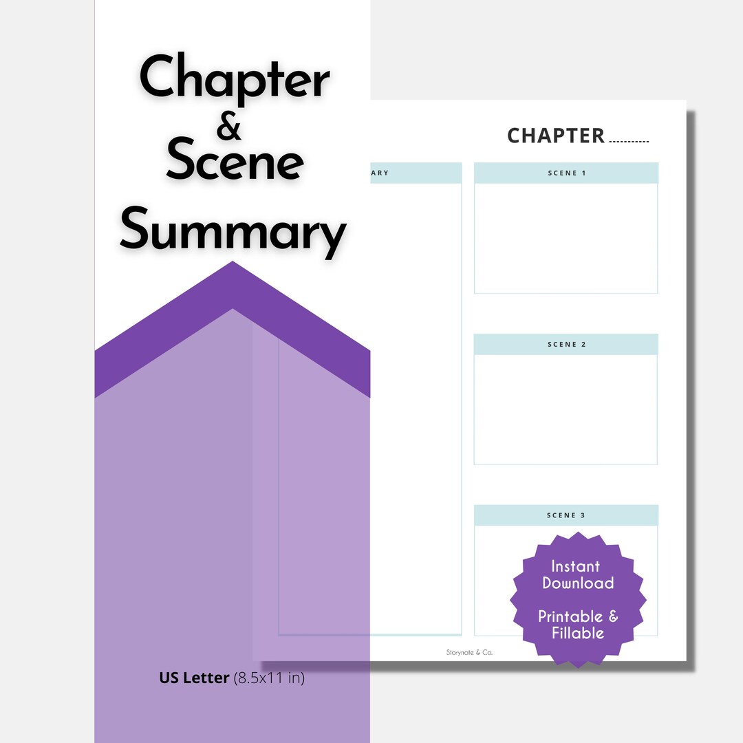 Novel Outline Worksheet: Chapter & Scene Summary (printable PDF) - Etsy