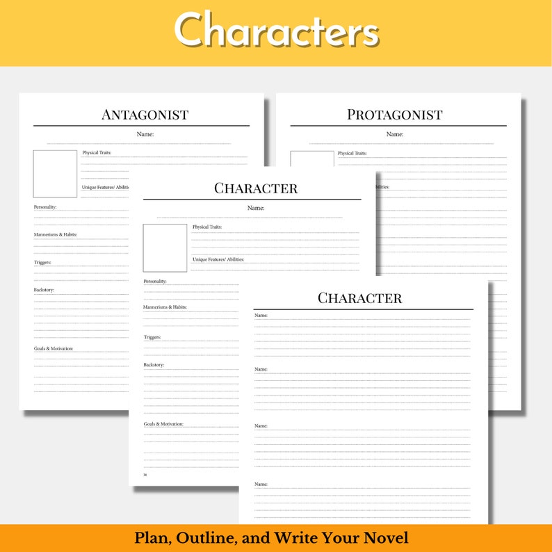 Nanowrimo 30 Day Novel Worksheets Writing Planner Novel - Etsy