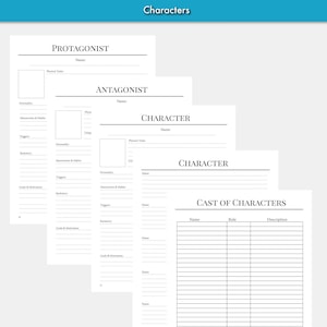 Novel Planning Worksheets: Story Development, Character, Setting (PDF ...