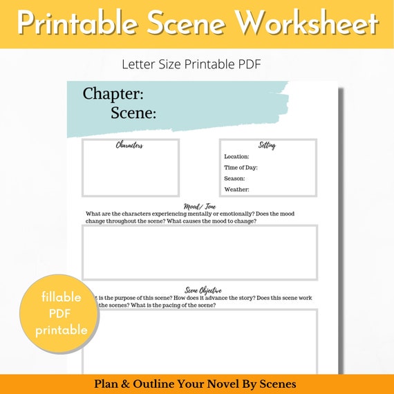 Chapter Scene Planning Worksheet Novel Writing Worksheet - Etsy UK