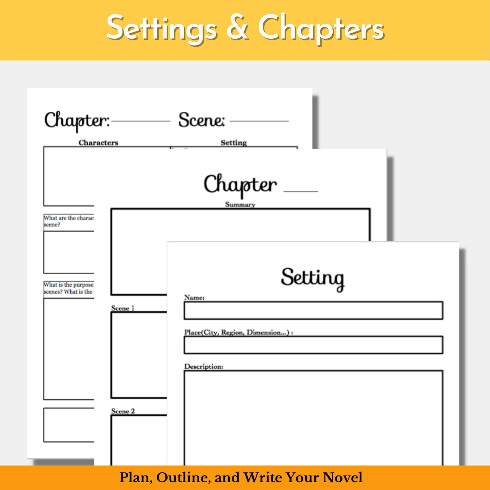 Novel Writing Worksheets/ Writing Planner/novel Planner Printable ...