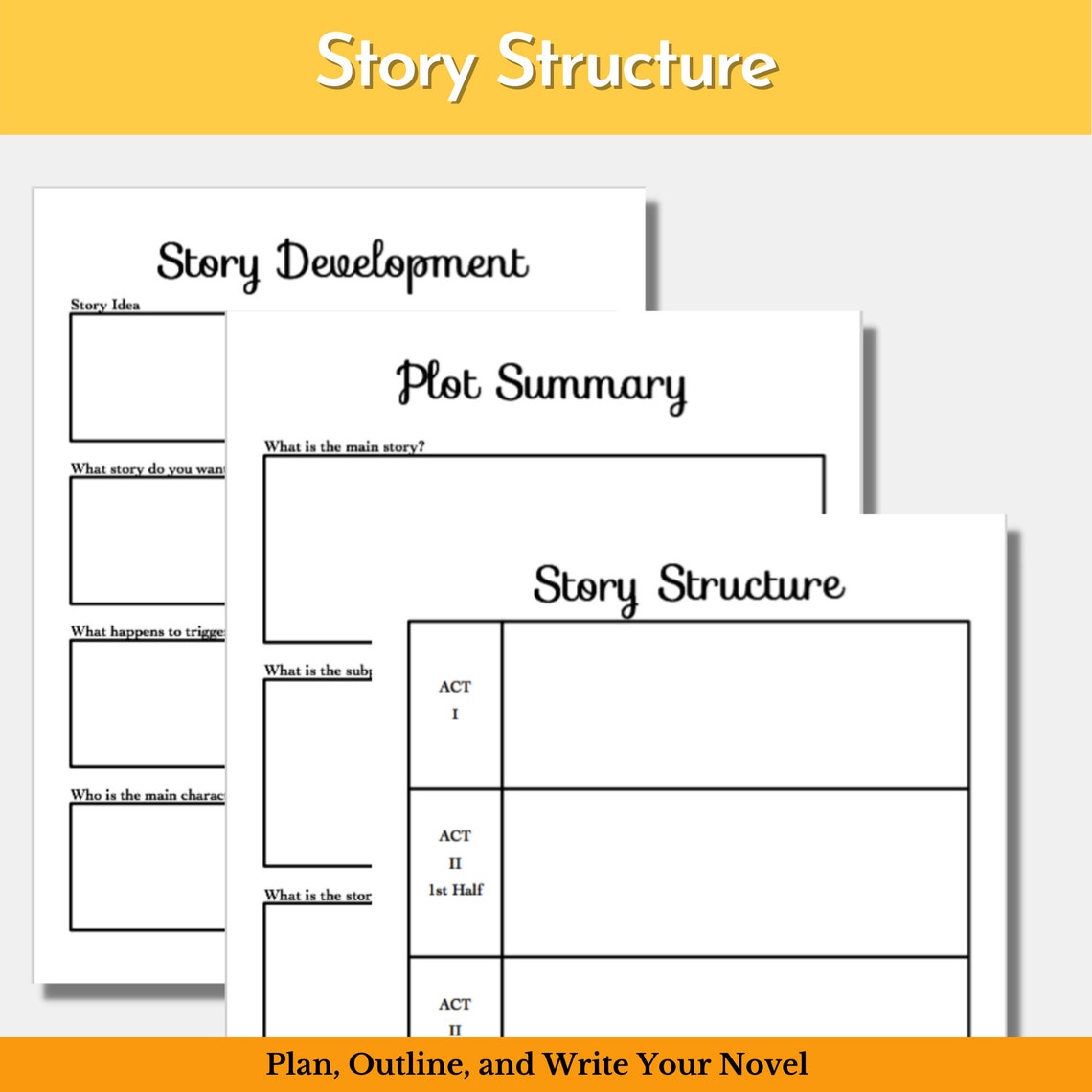 Novel Writing Worksheets/ Writing Planner/novel Planner - Etsy