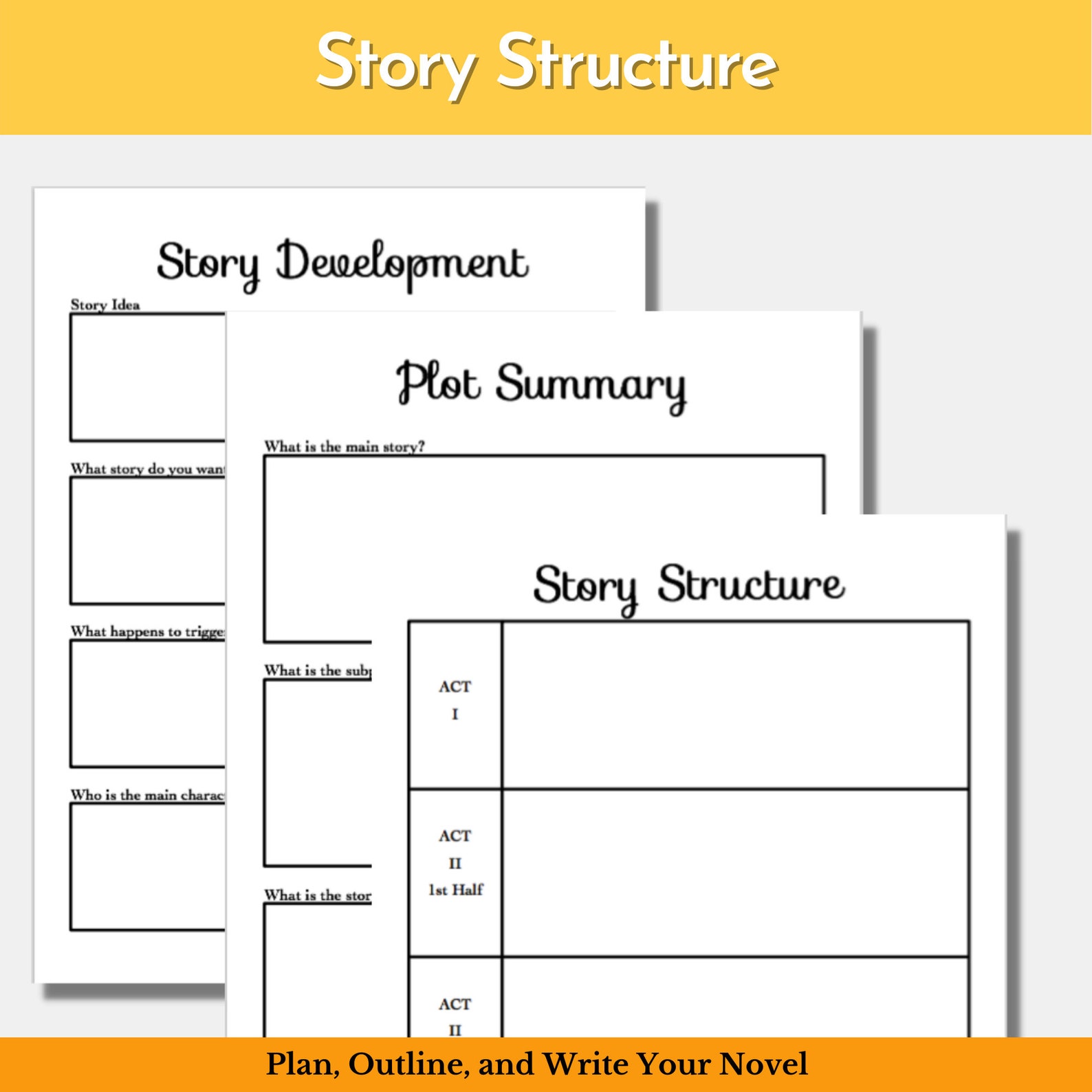 Novel Writing Worksheets/ Writing Planner/novel Planner Printable ...
