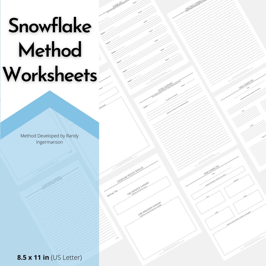 Snowflake Method Novel Worksheets | Novel Worksheets| Novel Planner - Etsy