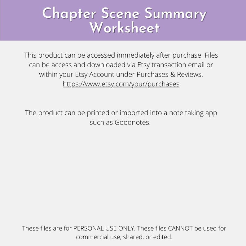 Chapter Scene Planning Worksheet| Novel Writing Worksheet | Novel ...