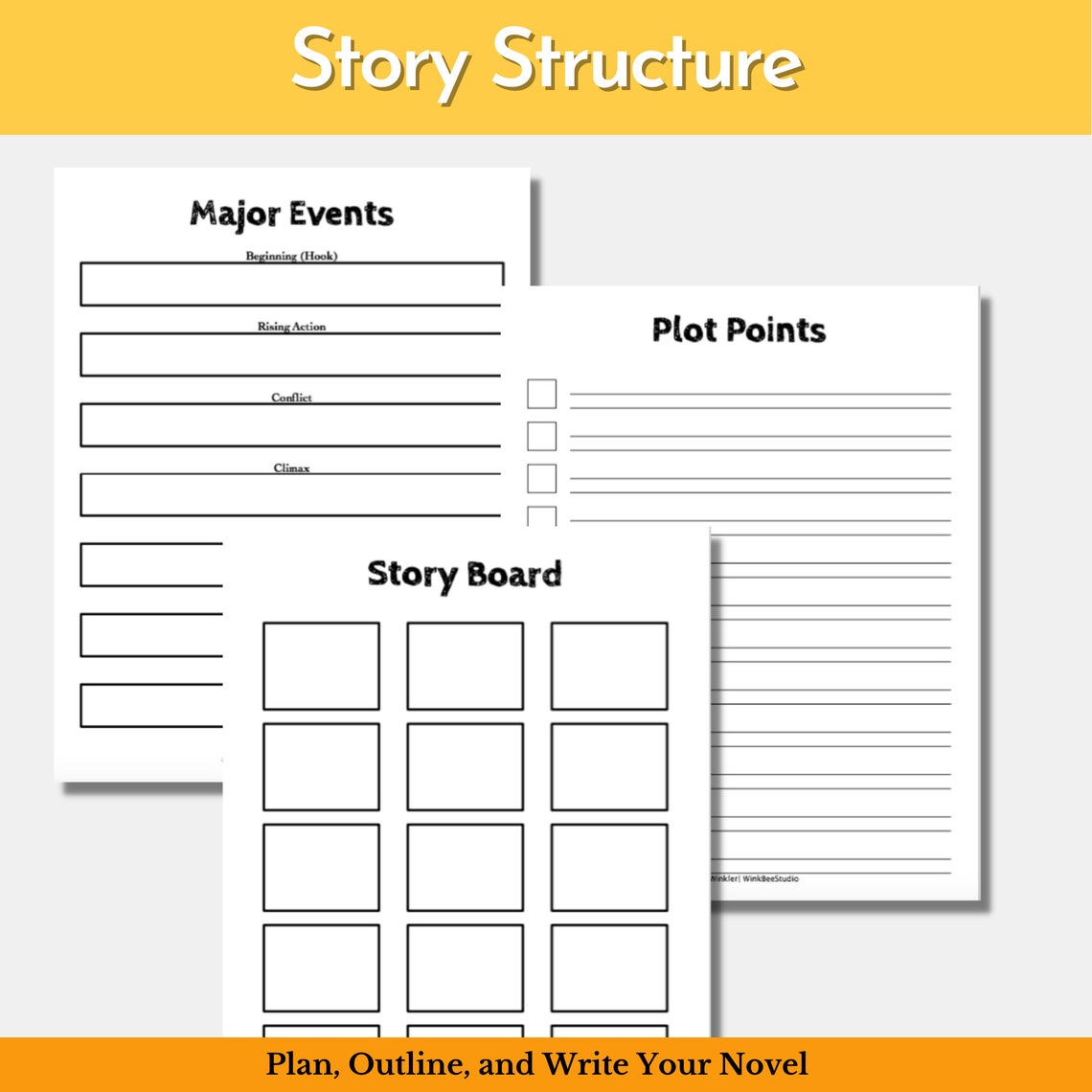 Printable Novel Writing Worksheets PDF Fillable Novel Planner Novel ...