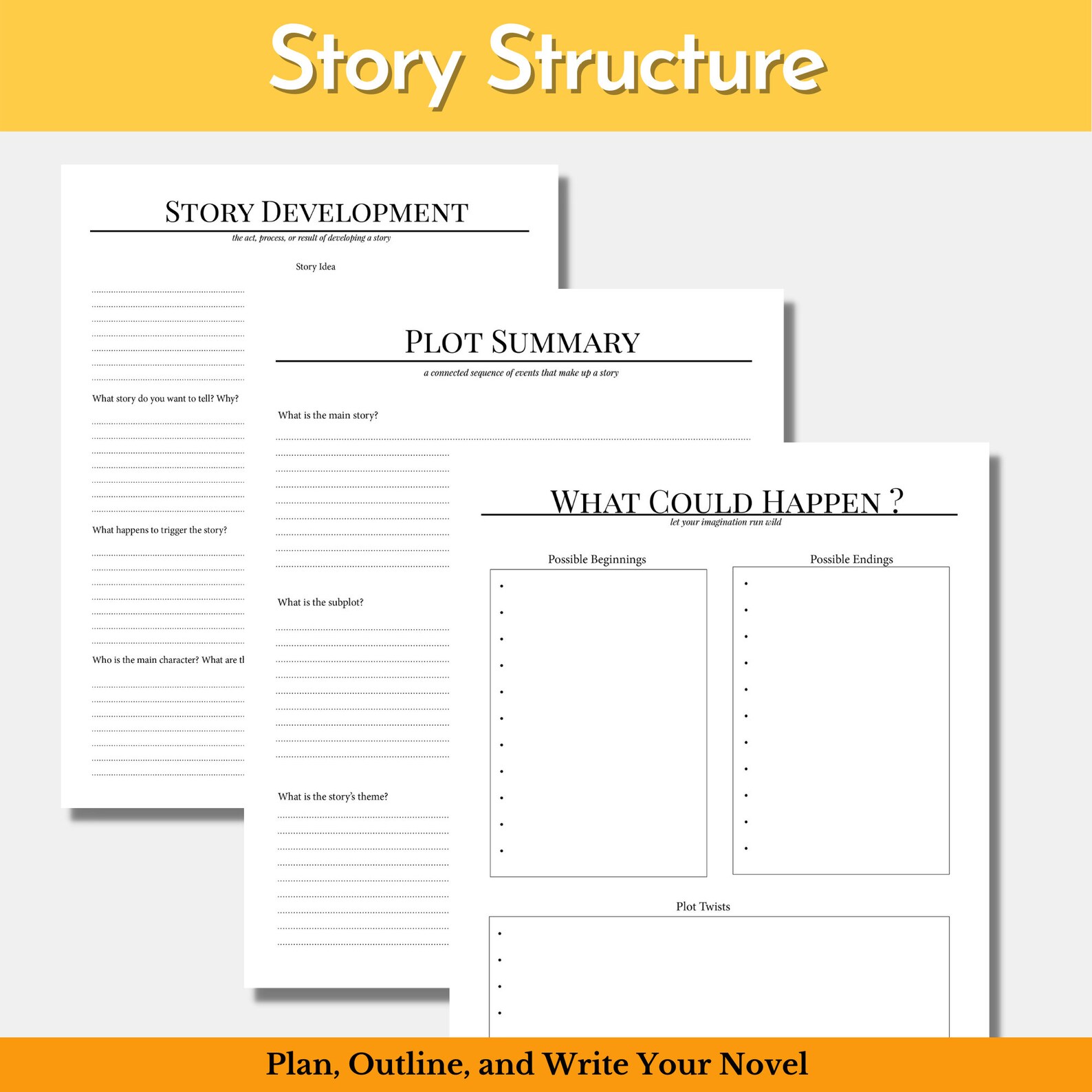 Nanowrimo 30 Day Novel Worksheets Writing Planner Novel - Etsy