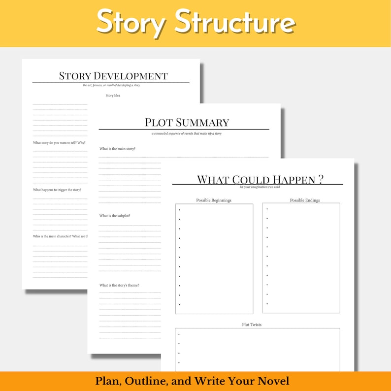 Nanowrimo 30 Day Novel Worksheets Writing Planner Novel - Etsy