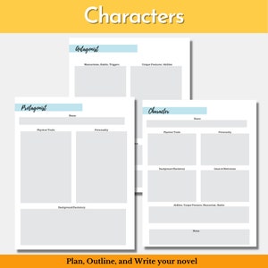 Novel Writing Planner: Story Development Worksheets (printable) - Etsy