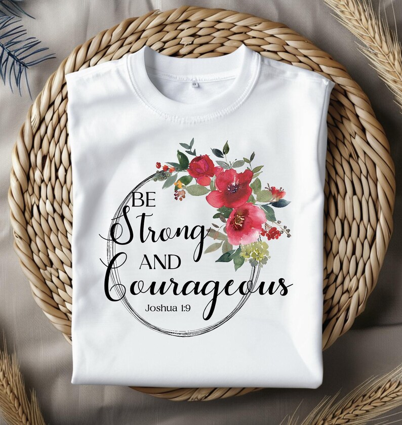 Be Strong and Courageous Christian Design Digital PNG - Etsy