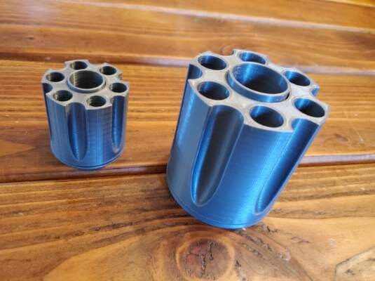 3D Printed Revolver Cylinder for Pens, Pencils or Toothbrushes, in Grey ...