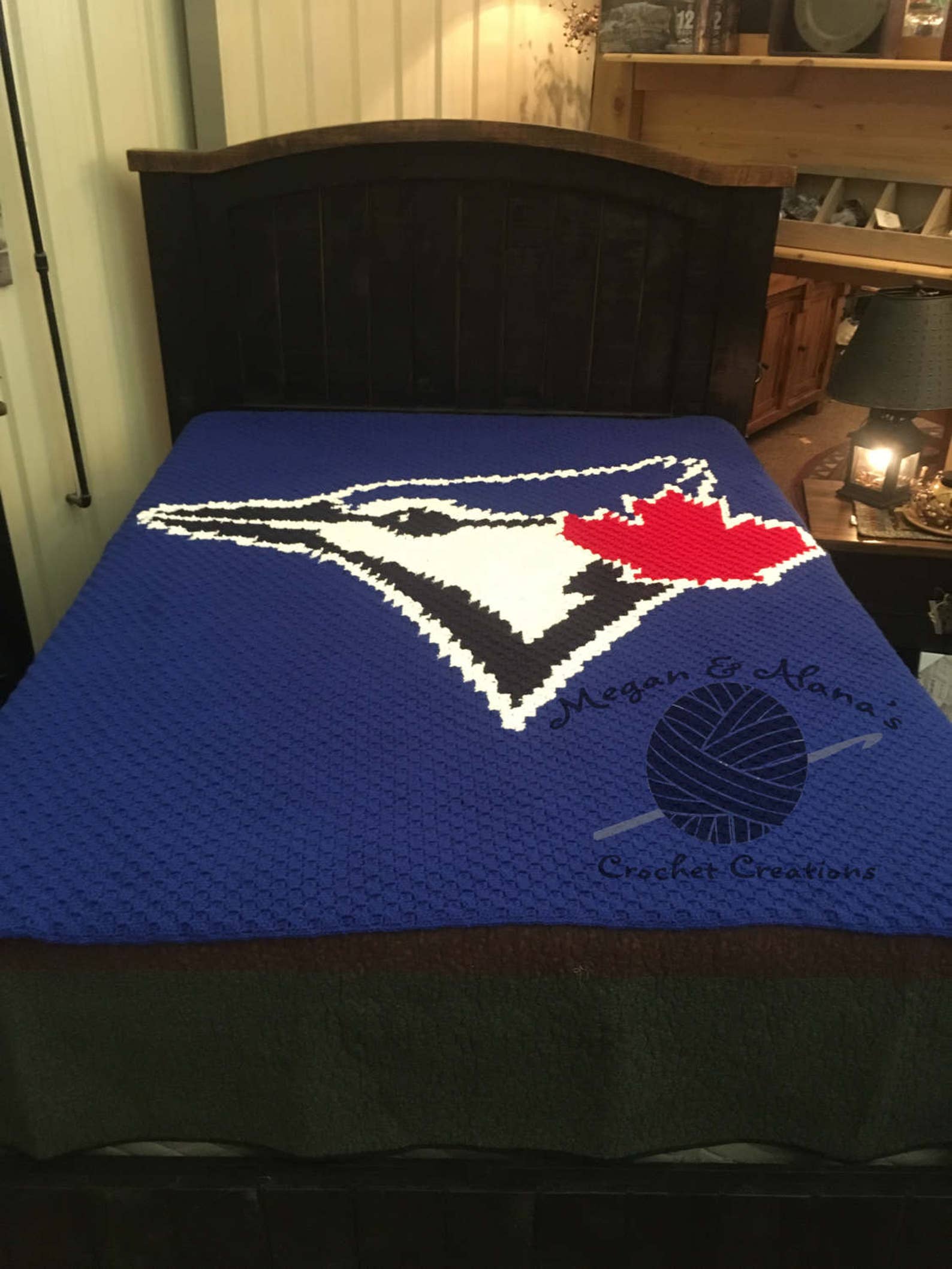 Toronto Blue Jays - MLB - Blanket - Crochet - C2c Afghan - Queen-size ...