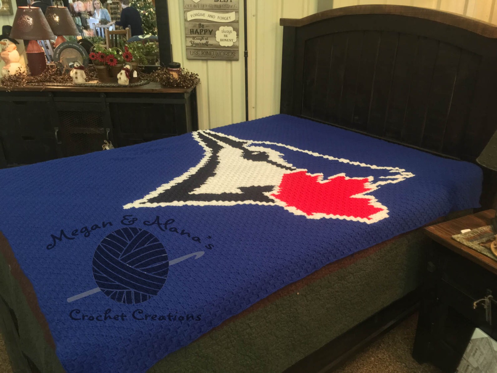 Toronto Blue Jays - MLB - Blanket - Crochet - C2c Afghan - Queen-size ...