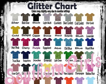 Siser Glitter Color Chart EDITABLE Canva Template Glitter Viny Color ...