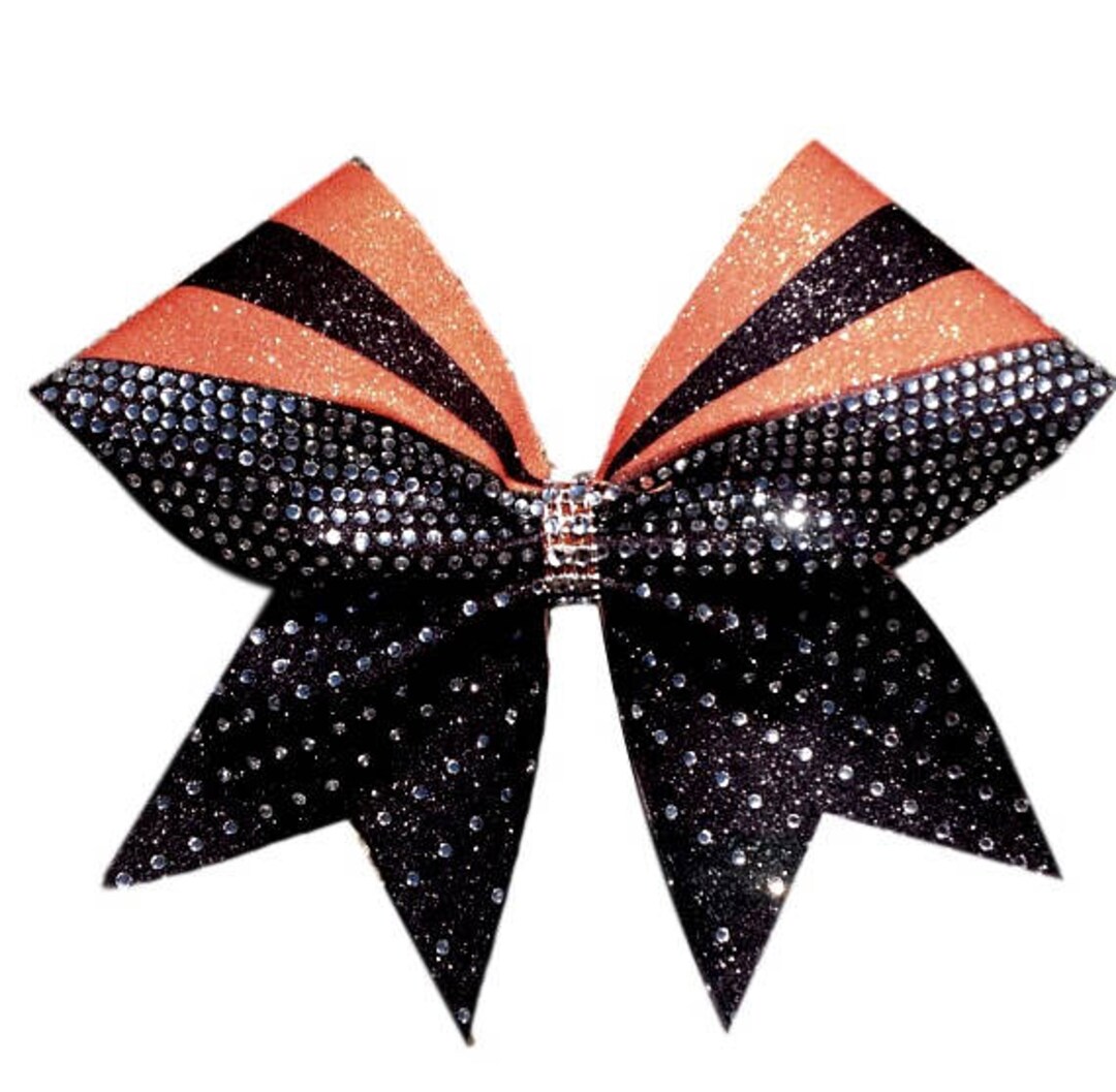 Black and Orange Sticks and Stones Cheer Bow - Etsy