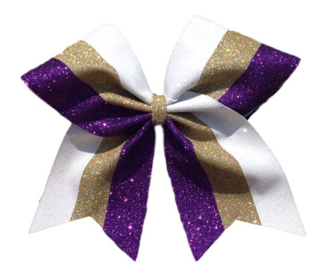 Custom 3 Colored Glitter Varsity Cheer Bow - Etsy