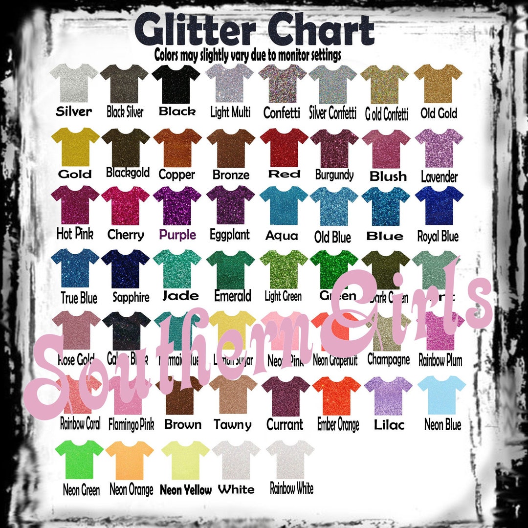 Siser Glitter Chart newly Updated - Etsy