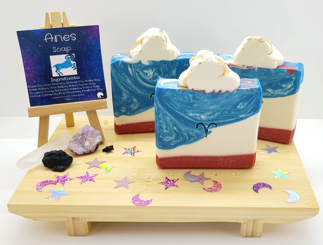 Aries April Opal Birthstone Bar Soap - Etsy