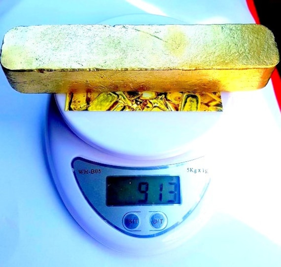 913 Grams Scrap Gold Bar for Gold Recovery Melted Different | Etsy