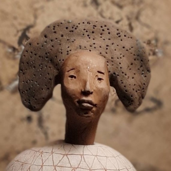 Man in Brown Hat/ceramic Unique Hanging Sculpture/ Male Figure - Etsy