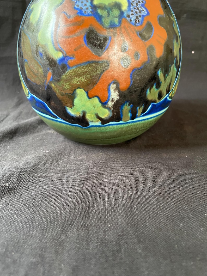 Antique Dutch Gouda Pottery Pitcher. Approx 1920. Several Marks. Decor ...
