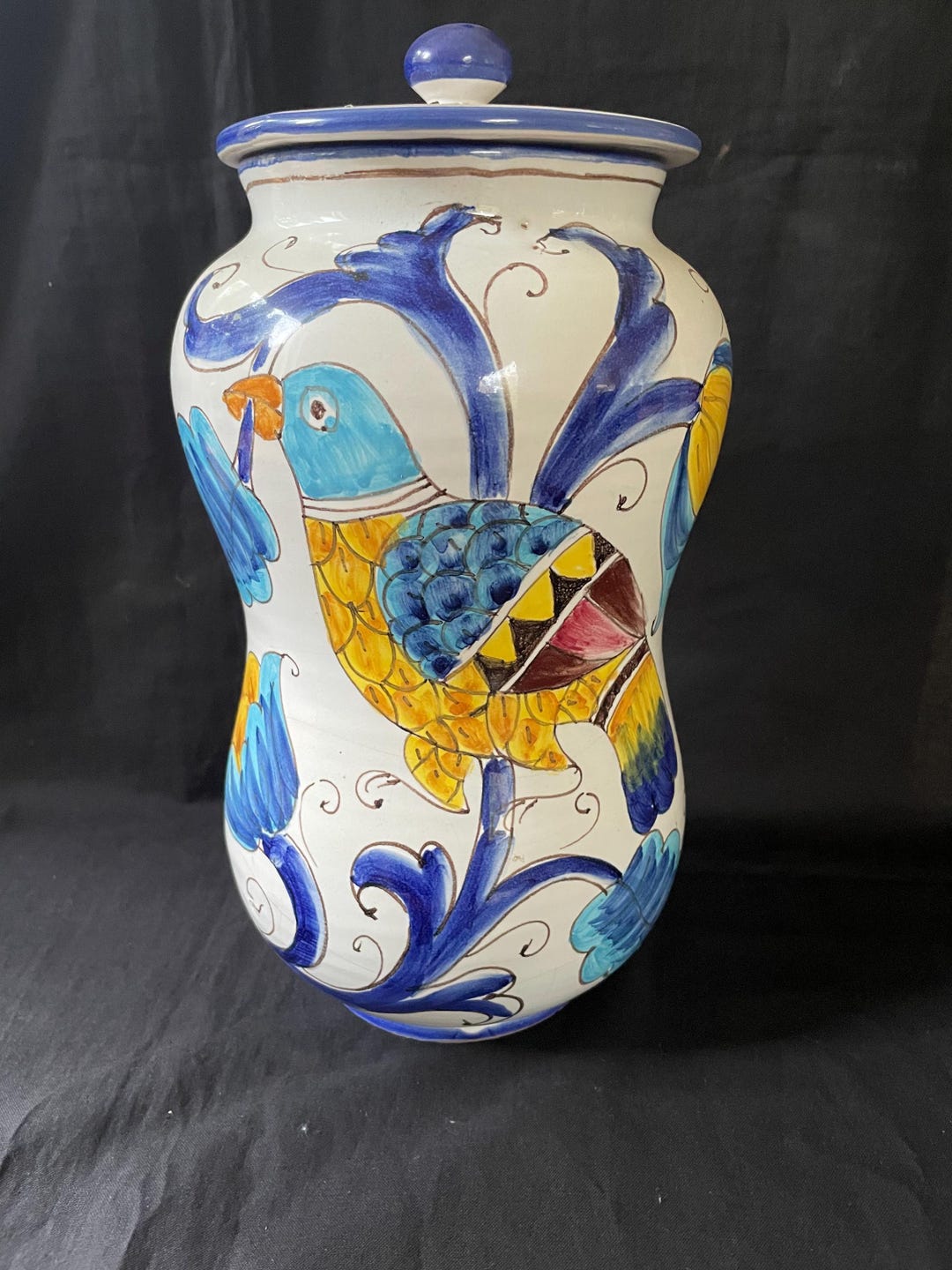 Antique Rare Italy Deruta Large Albarello. Handpainted. Marked Bottom ...