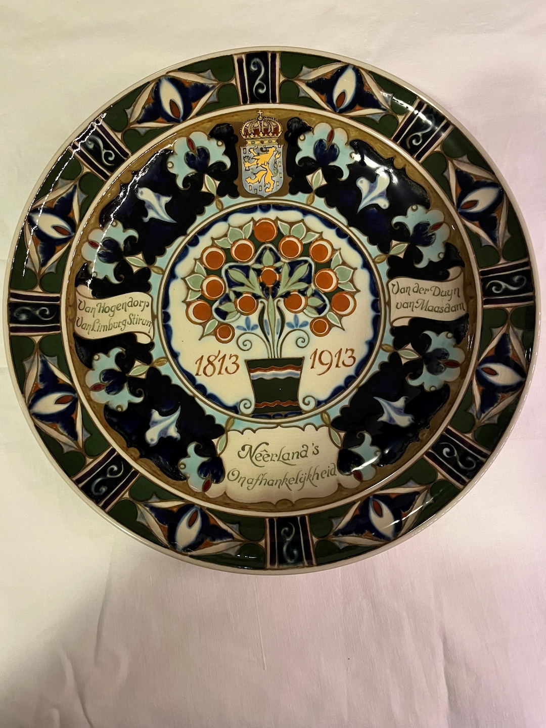 Antique, Art Nouveau Ceramic Dutch Plateel Plate Rozenburg Den Haag ...